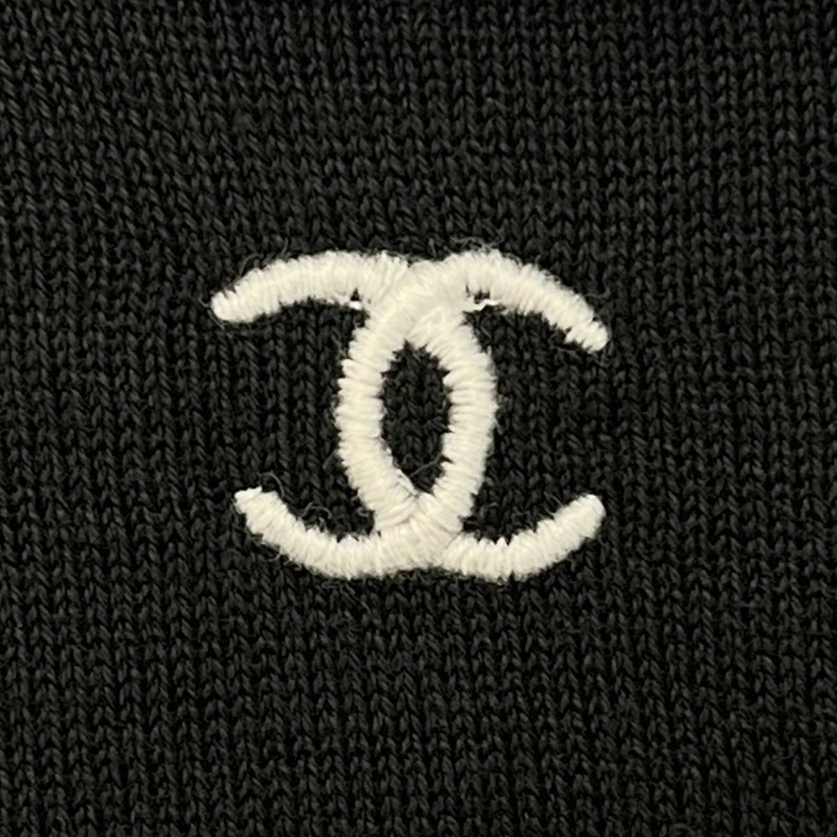CHANEL COCOMARK BORDER SLEEVES TOPS BLACK COTTON 40 P10 RTW 90286912 ...