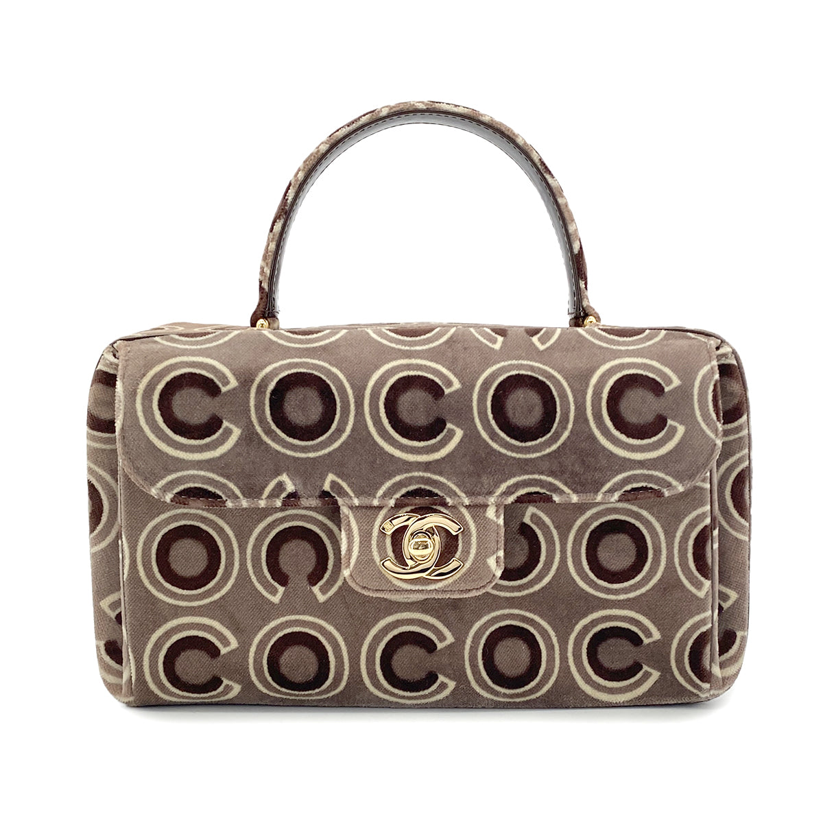 CHANEL VINTAGE COCO HAND BAG BROWN VELOR 90297510 – PURPOSE